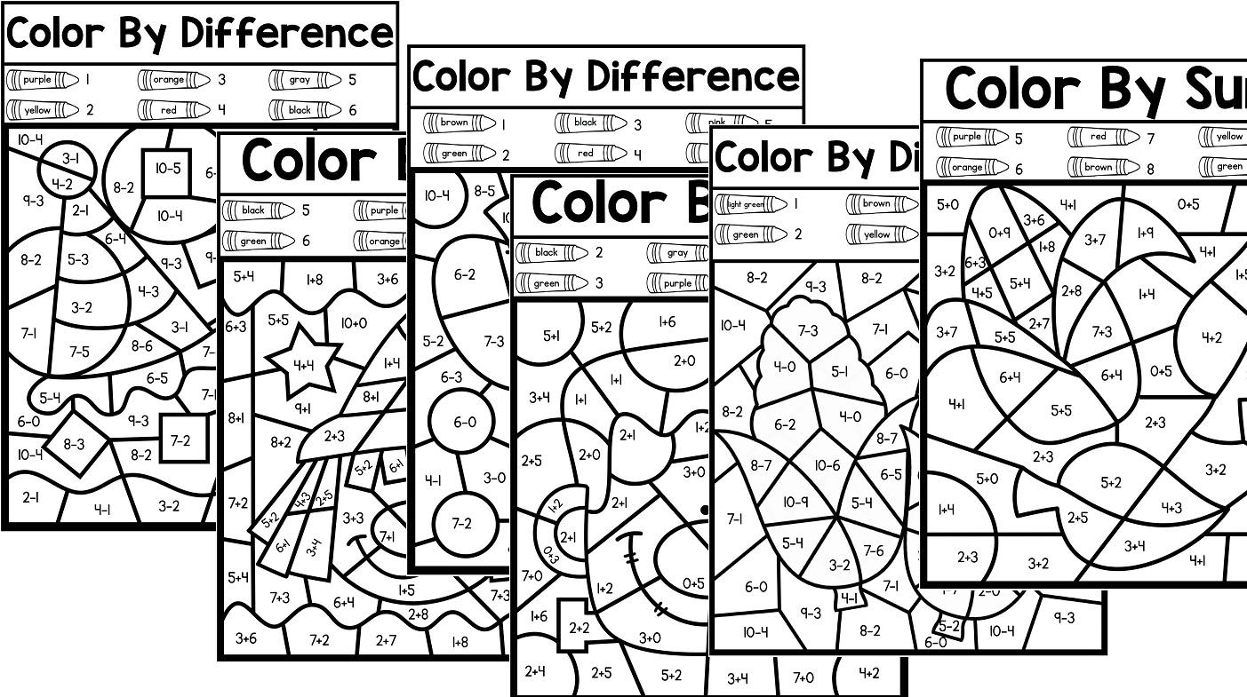 50 Pages-math Coloring Worksheets | Fun Educational Printables for Kids ...