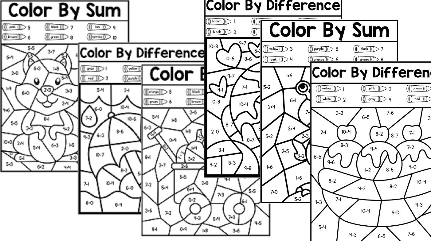 50 Pages-math Coloring Worksheets | Fun Educational Printables for Kids ...
