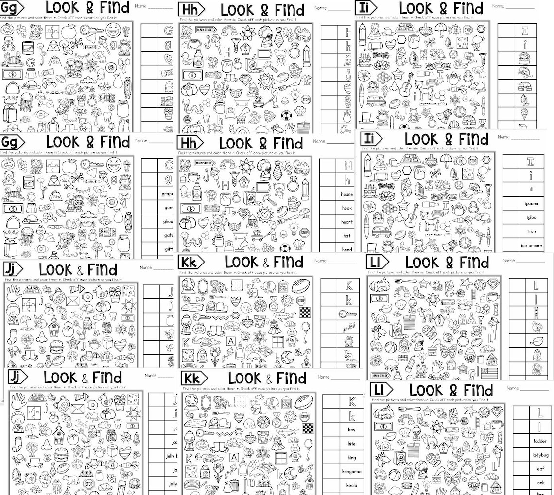 70 Pages-look & Find Hidden Picture Puzzle: Printable Activity (instant ...