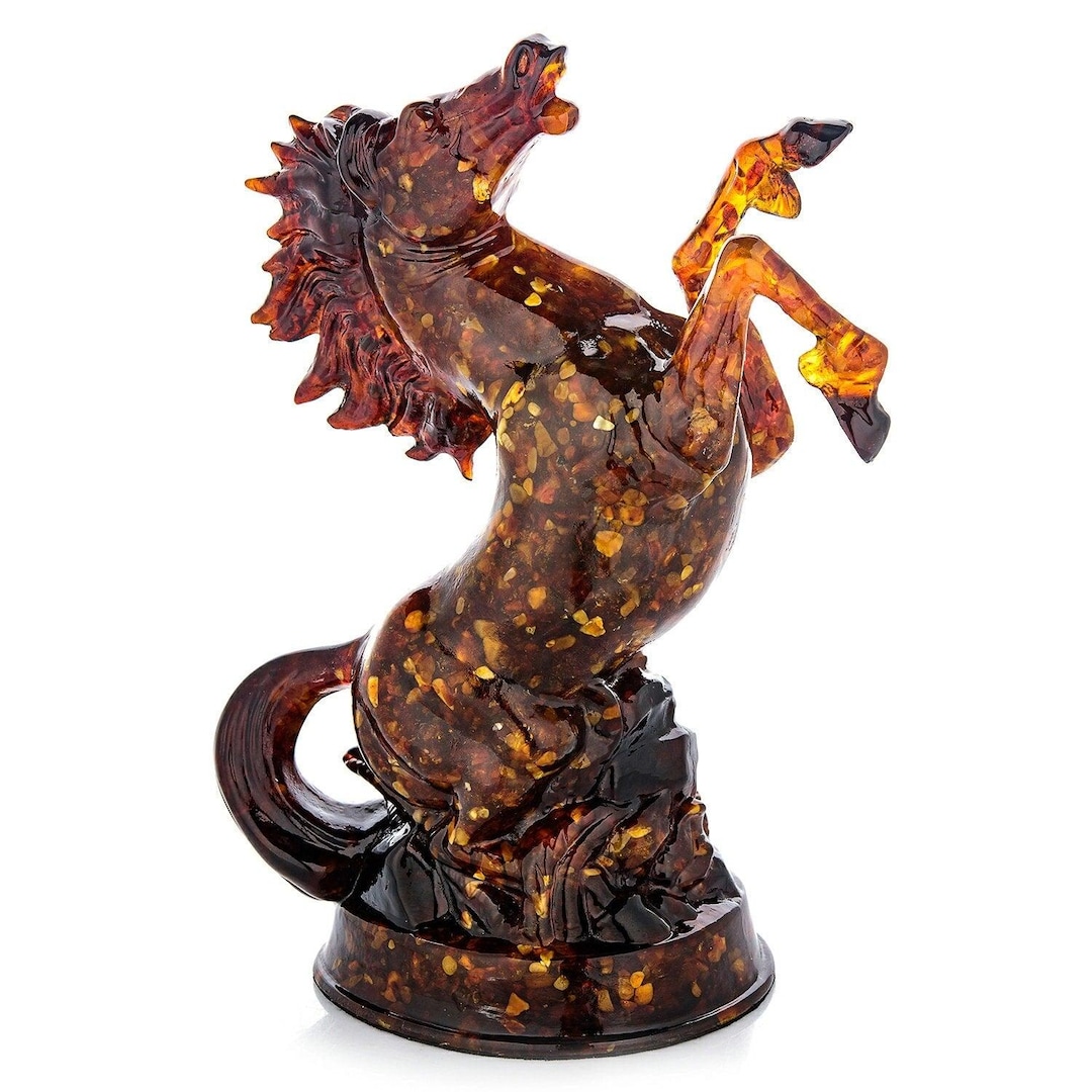 Amber Horse Figurine| Amber Prancing Horse|amber Statue Souvenir Gift ...