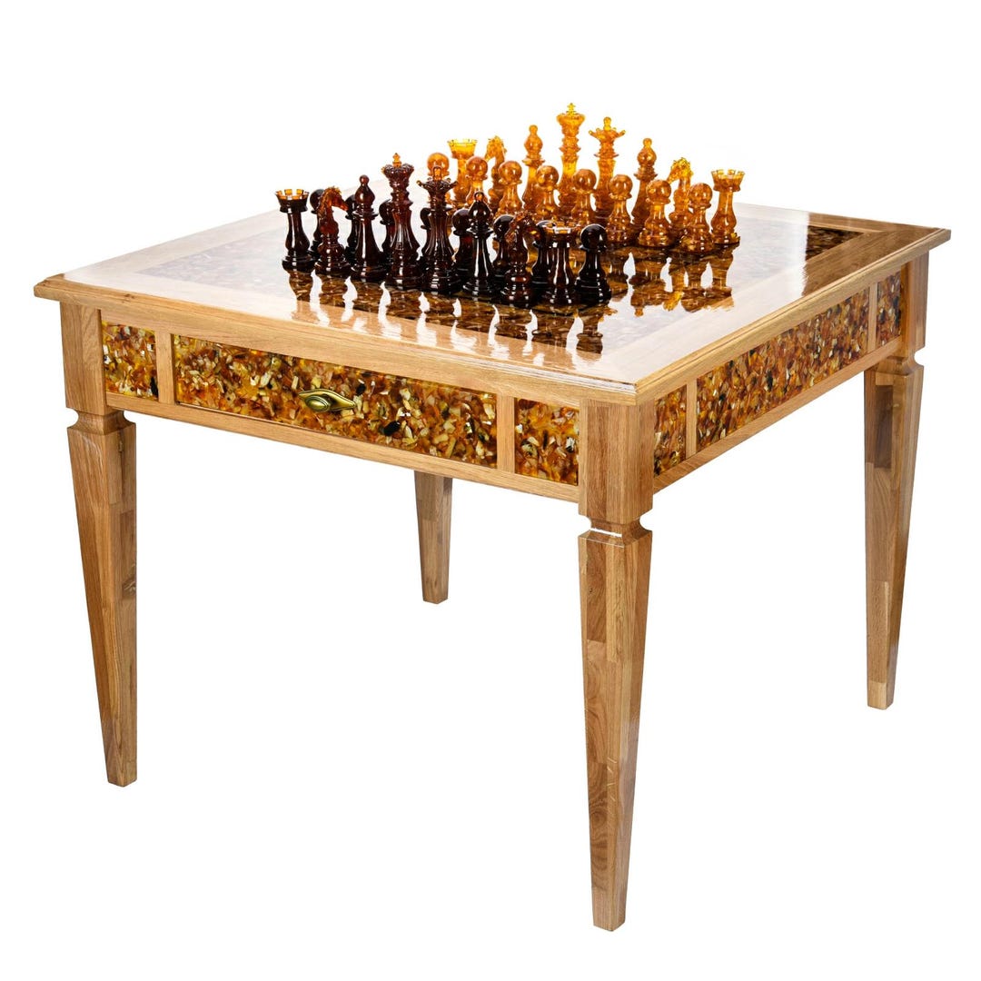 Wooden Chess Table,luxury Table Chess Set,amber Chess Figures,premium ...