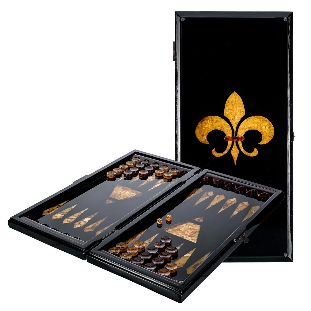 Wood Amber Backgammon Set Pyramid,wooden Backgammon Board Decorated ...