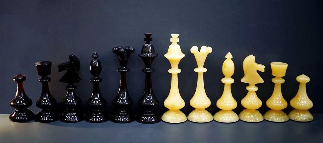 Handmade Carved Amber Chess Large Figures Africa|luxury Baltic Amber ...