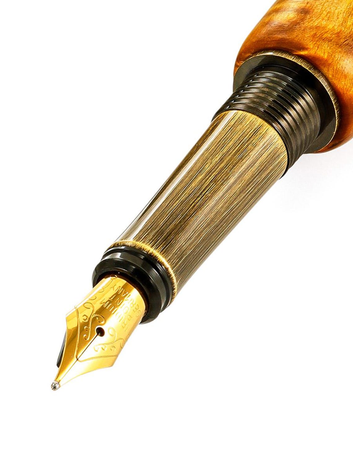 Original Pen Made of Natural Amber and Wood "mustang",amber Wood Birch ...