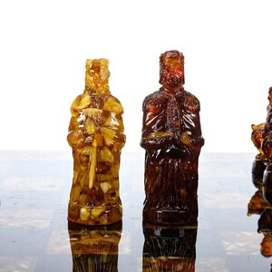 Handmade Large Amber Chess Set With Amber Knight Chess Pieces|wood ...