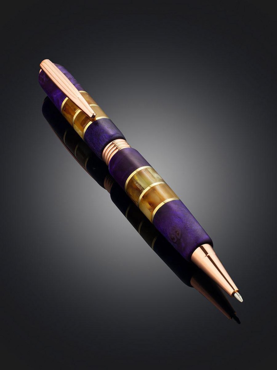 Unusual Ballpoint Pen Made of Amber and a Picturesque Birch Leaf With ...