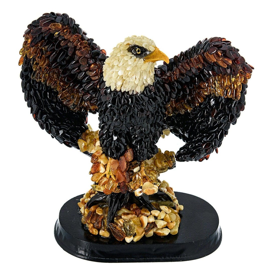 Handmade Statuette Amber Sculpture Eagle on a Branch|amber Souvenir ...