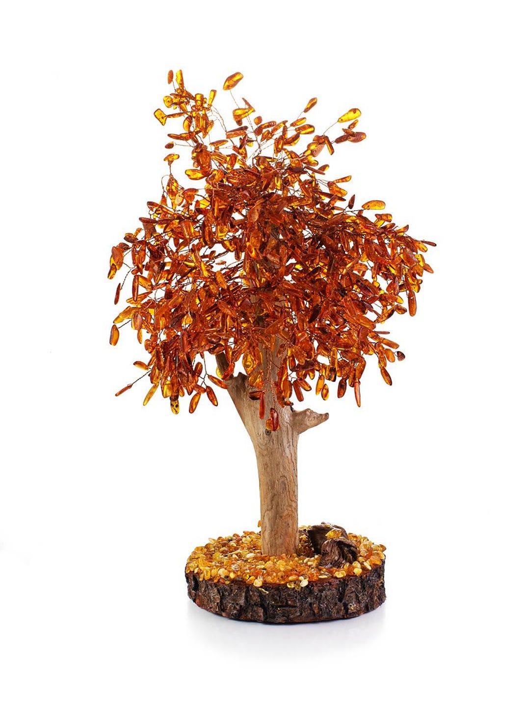 Beautiful Large Money Tree Made of Natural Amber and Wood, Feng Shui ...
