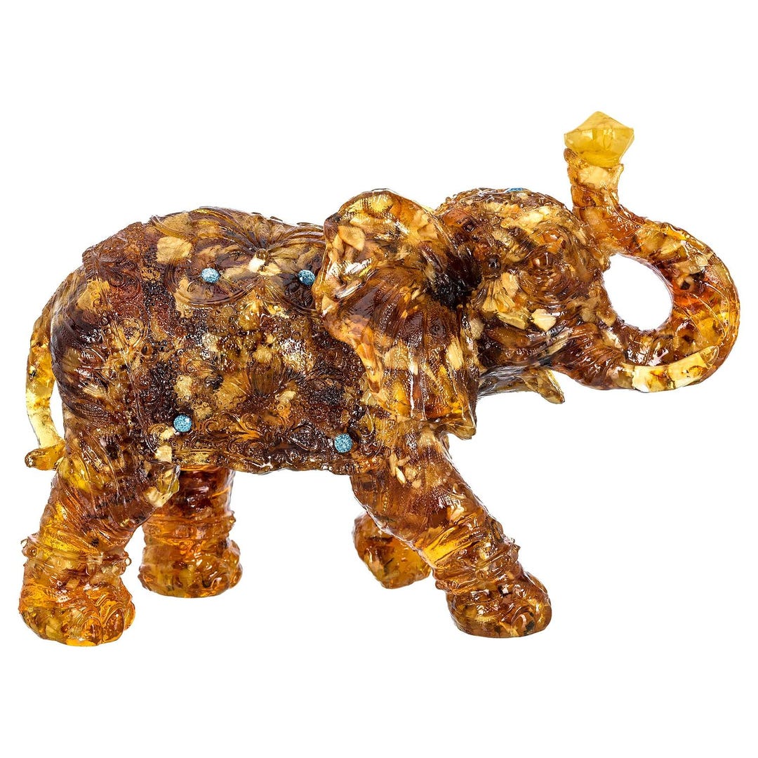 Amber Statuette Indian Elephant,home Decor, Amber Sculpture Souvenir ...