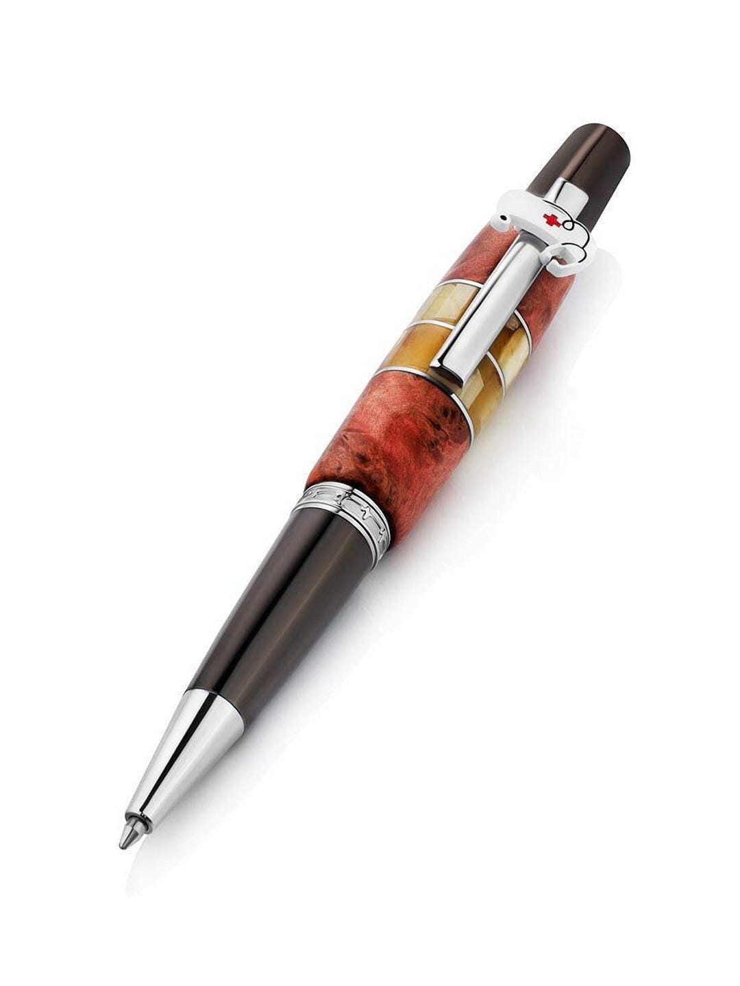 Luxury Original Ballpoint Pen Made of Karelian Birch Wood and Natural ...