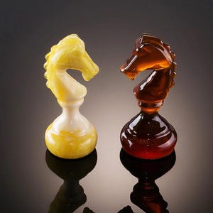 Classic Amber Chess Pieces in Cognac and White Colors,luxury Baltic ...