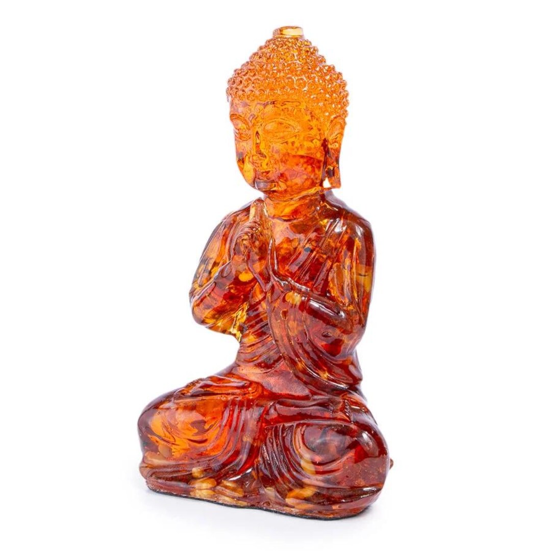 Large Statuette of Spiritual Master Buddha With Natural Amber,handmade ...