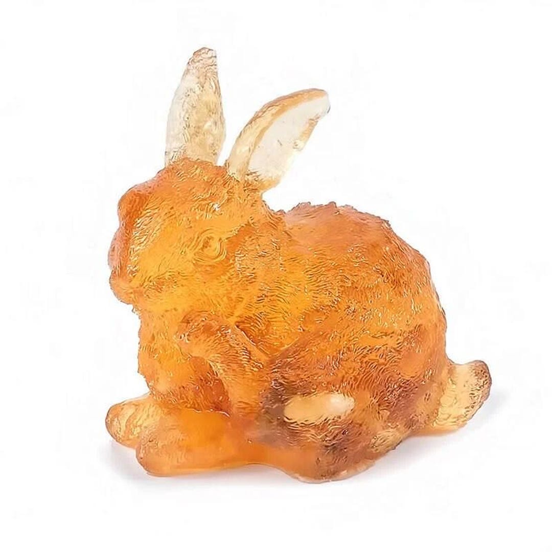 Amber Rabbit Figurine: Baltic Amber Animal Sculpture - Etsy