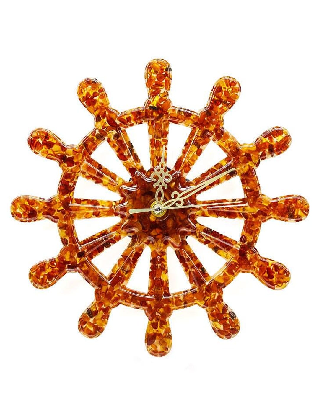 Spectacular Interior Clock Steering Wheel Made of Amber Mosaic|amber ...