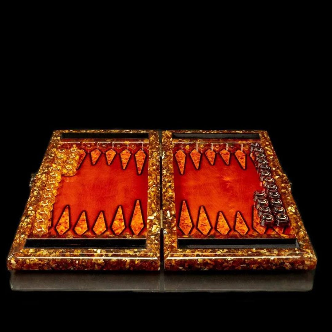 Backgammon Set Made of Amber Monolith|wooden High Quality Board ...