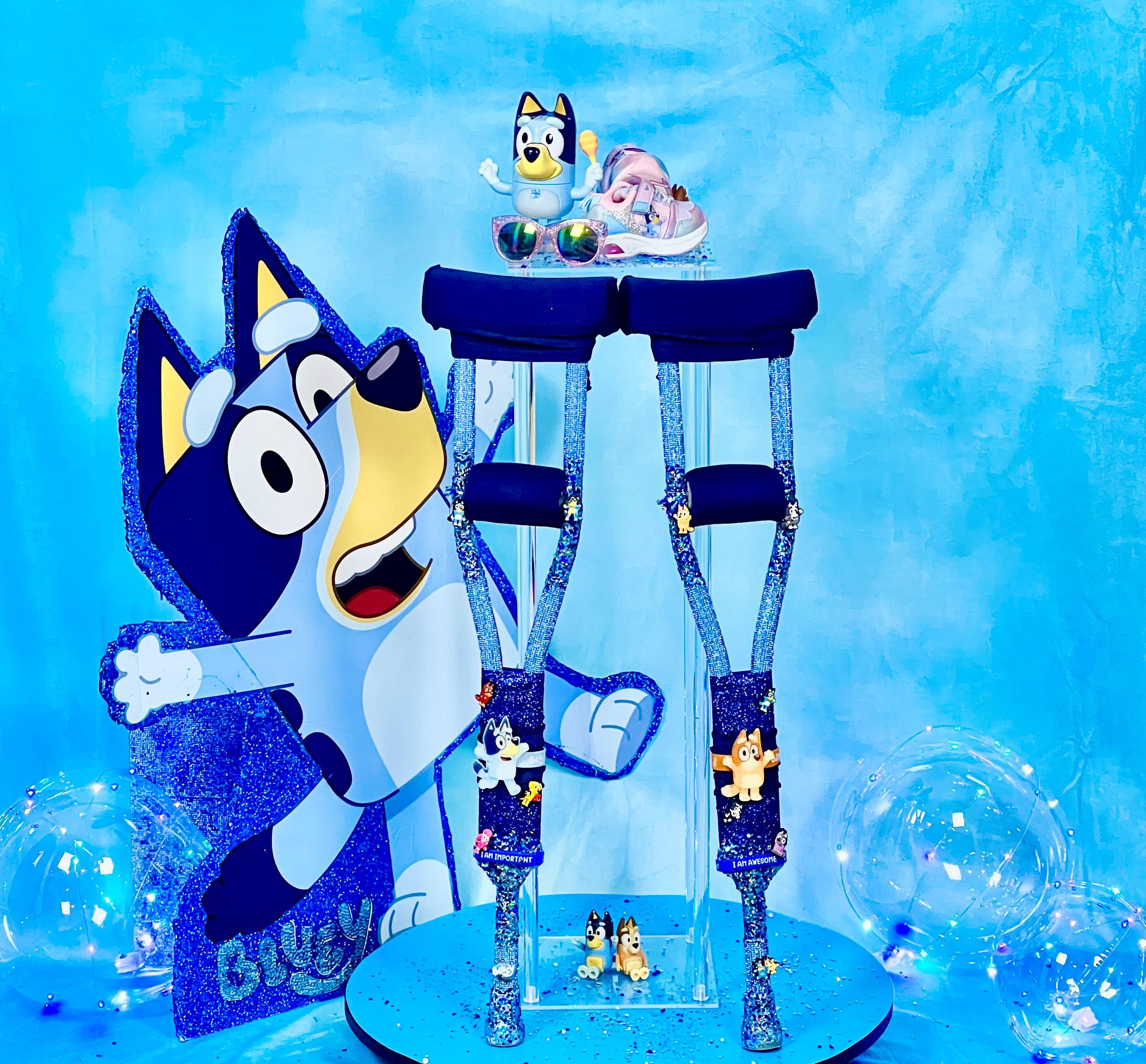 Bluey-inspired Custom Crutches With Light-up Figurines, Sparkling ...