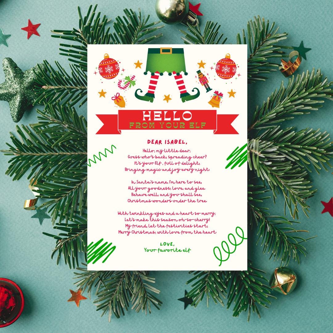 New Elf Arrival Letter, First Time Elf Introduction Letter, 1st Time ...