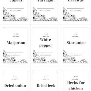 Spice Jar Labels Template, Modern Minimalist Spice Jar Label, Spice Jar ...