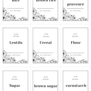 Spice Jar Labels Template, Modern Minimalist Spice Jar Label, Spice Jar ...