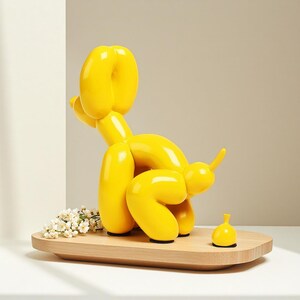 Balloon Dog Statue Pooping Dog Poop Sculpture Animal Figurines Home ...