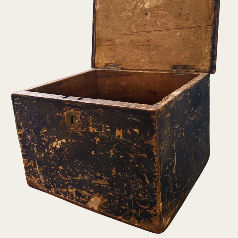 Antique Vintage Square Wooden Box - Etsy