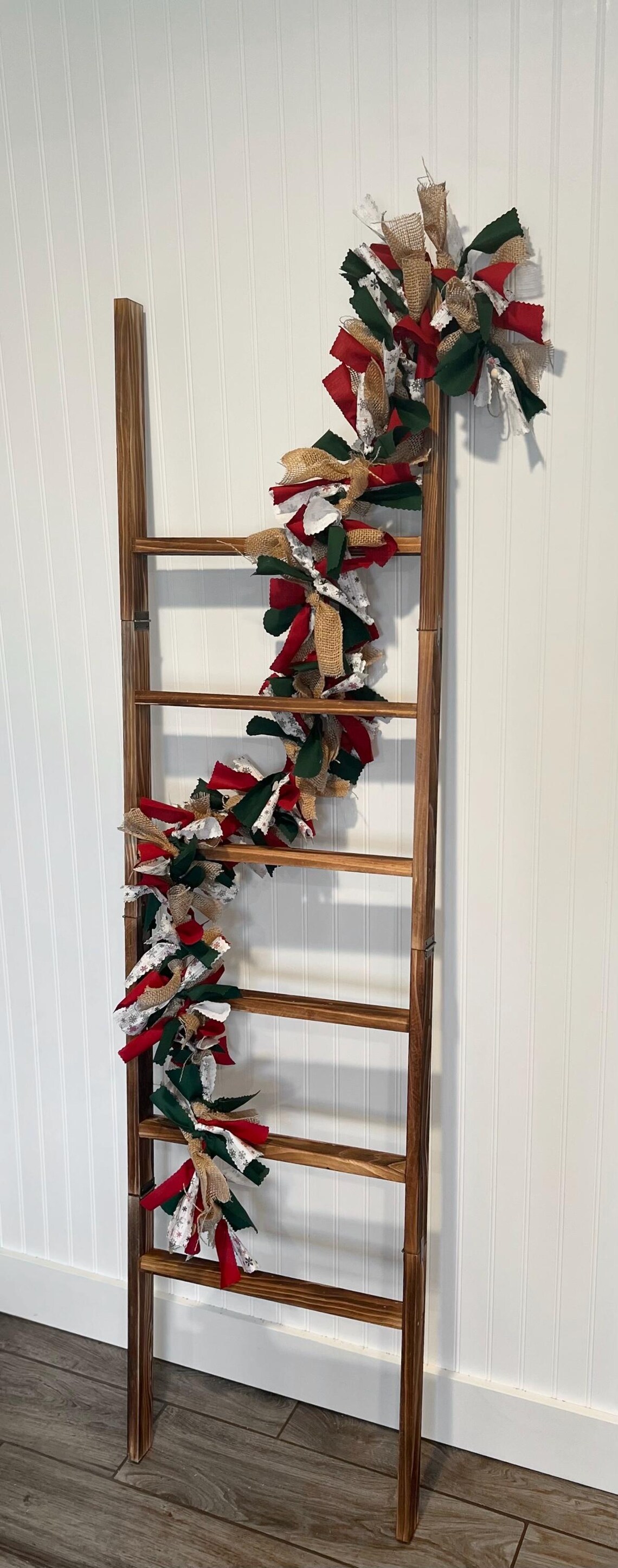 Christmas Snowflake Rag Garland by Themozycorner • Hand Tied Burlap ...