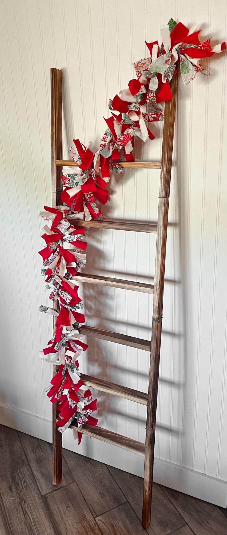Christmas Candy Rag Garland by Themozycorner • Handtied Fabric Garland ...