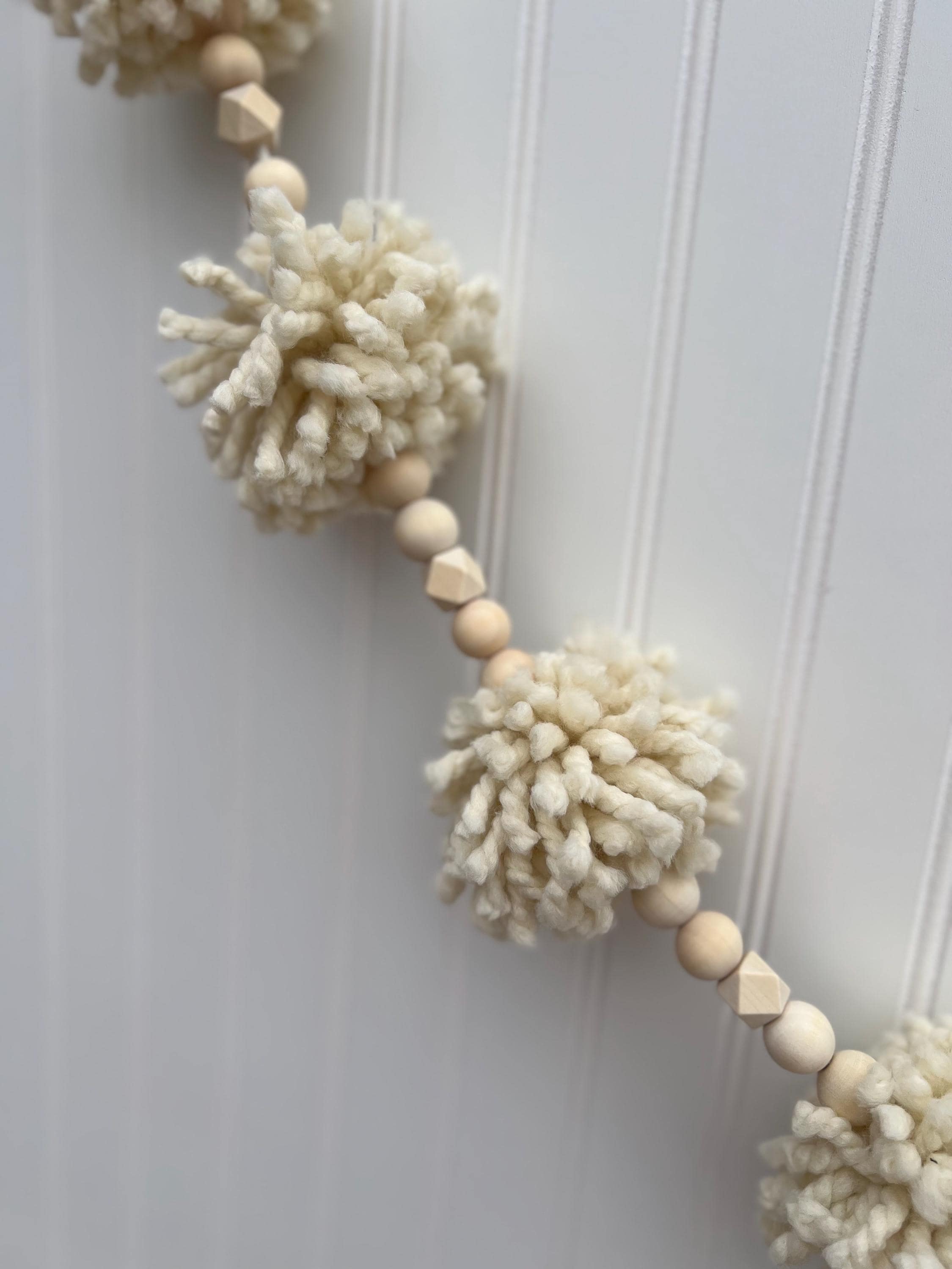 Snowball Beaded Yarn Garland by Themozycorner - Etsy