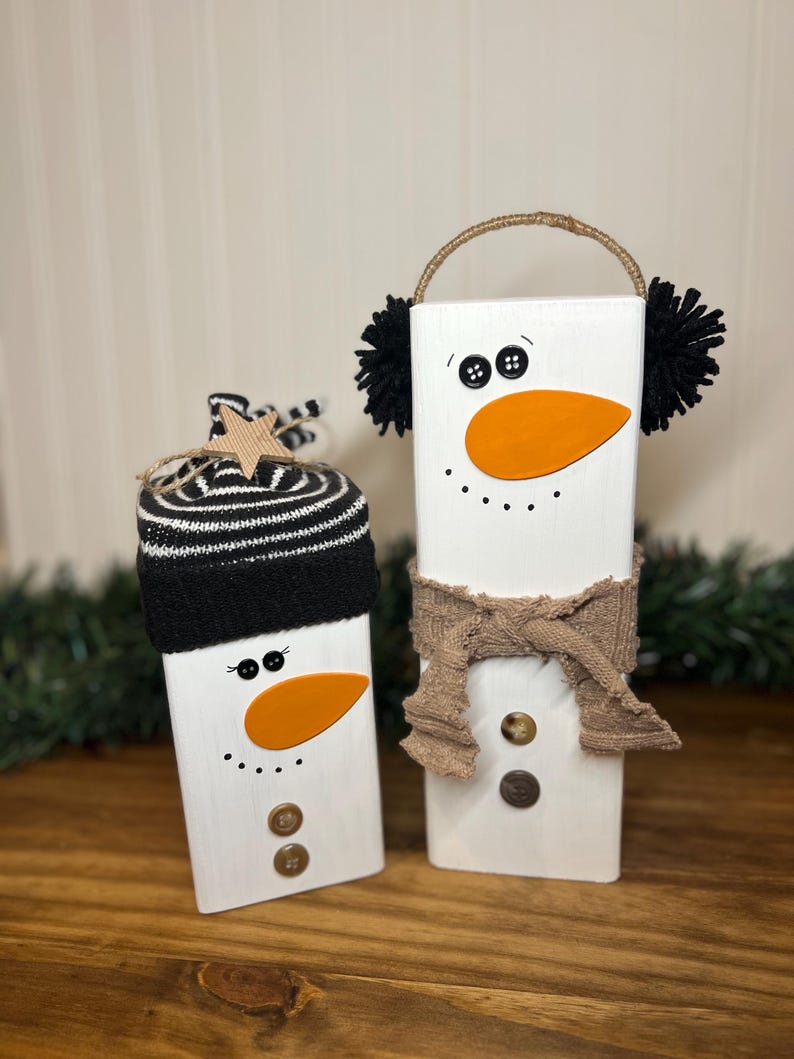 Snowman Block Set by Themozycorner • 4x4 Wood Craft • Snowman ...