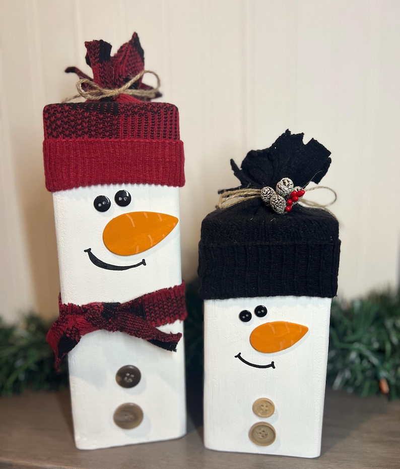 Snowman Block Set by Themozycorner • 4x4 Wood Craft • Snowman ...