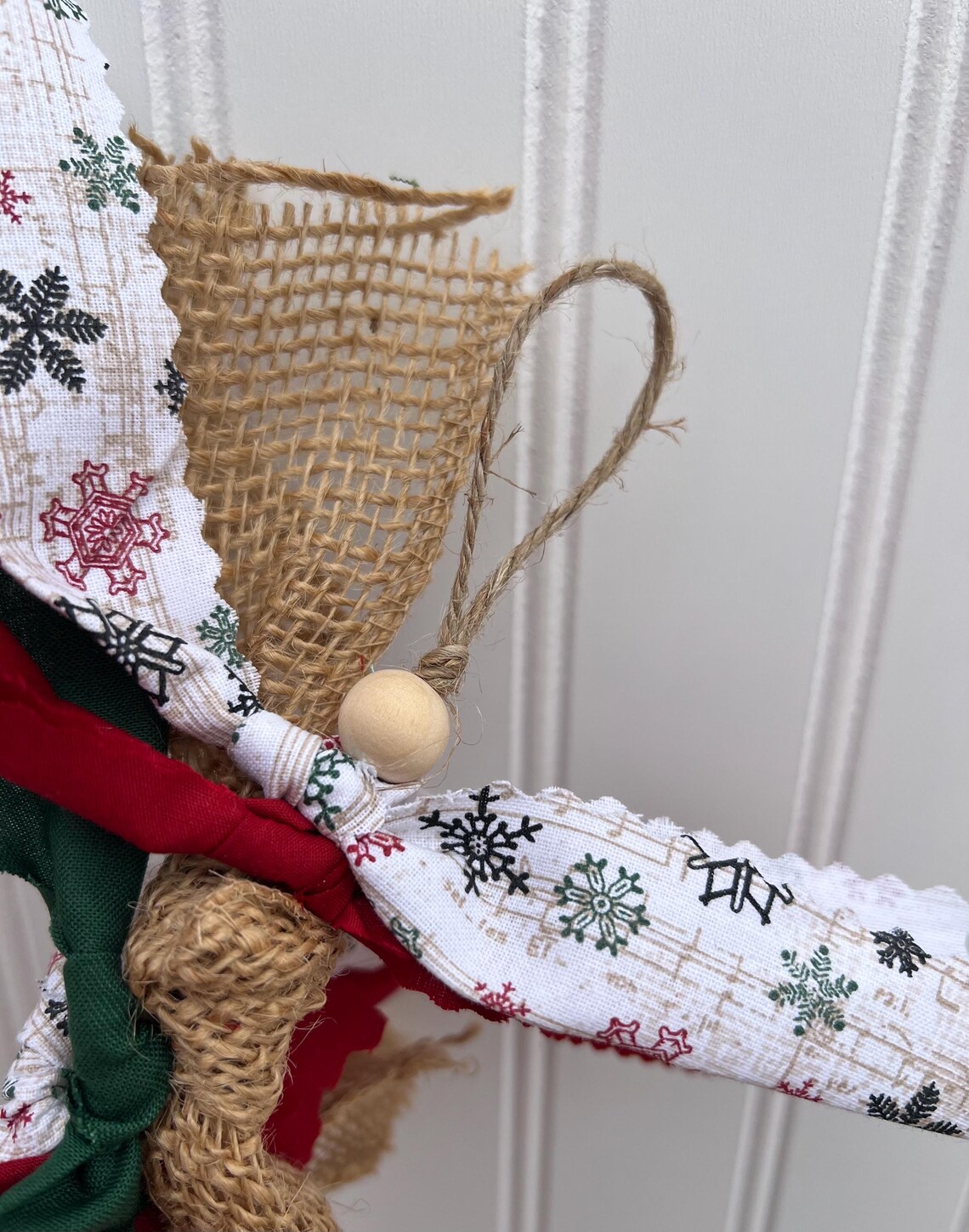 Christmas Snowflake Rag Garland by Themozycorner • Hand Tied Burlap ...