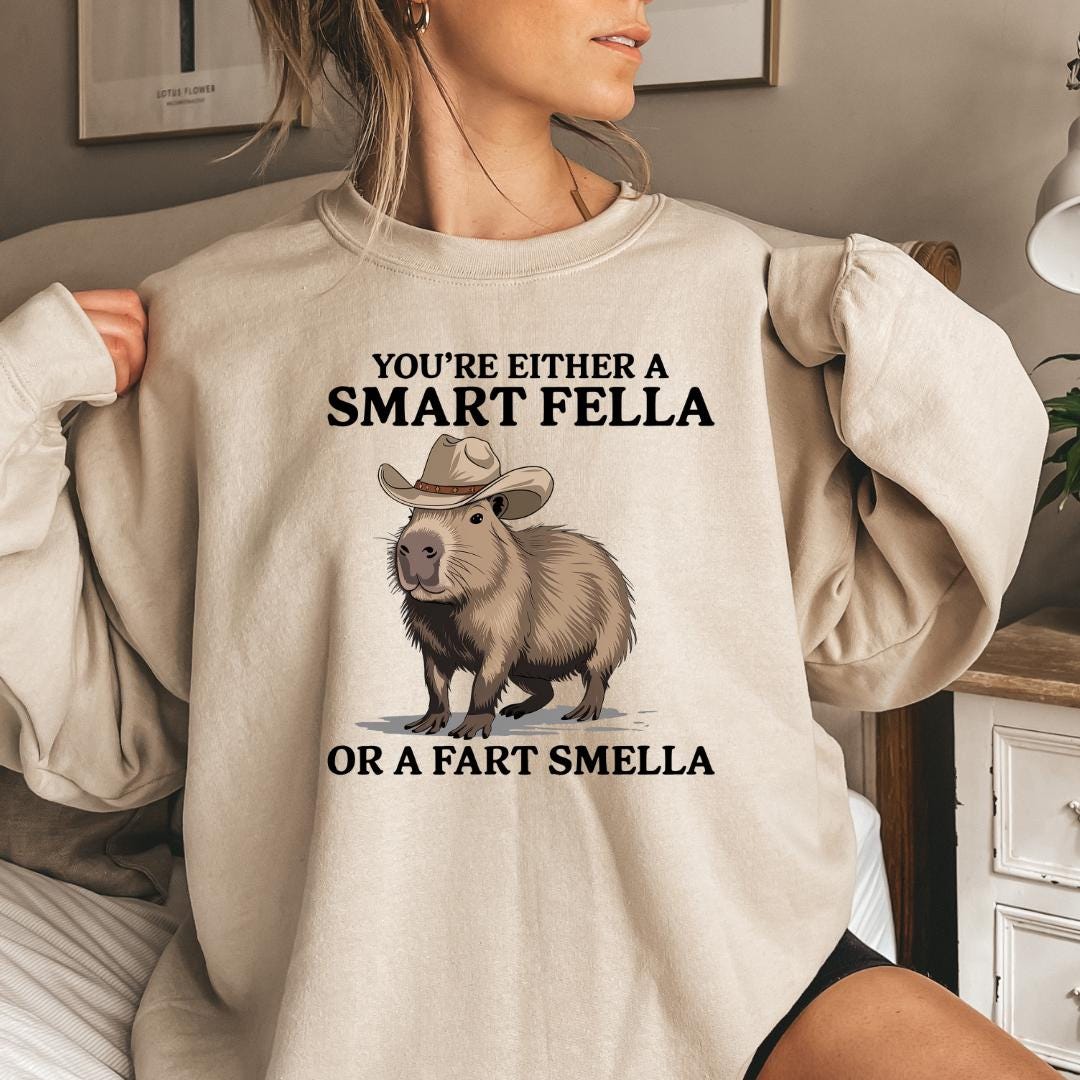 You Are Either A Smart Fella or Fart Smella Retro Cartoon T Shirt ...