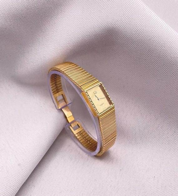 1990s Vintage Swiss LOUIS BERNET Quartz WristWatch Go… - Gem