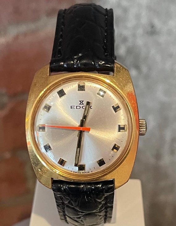 1970s Vintage Swiss EDOX Gold Plated Case 17 Jewel Ma… - Gem