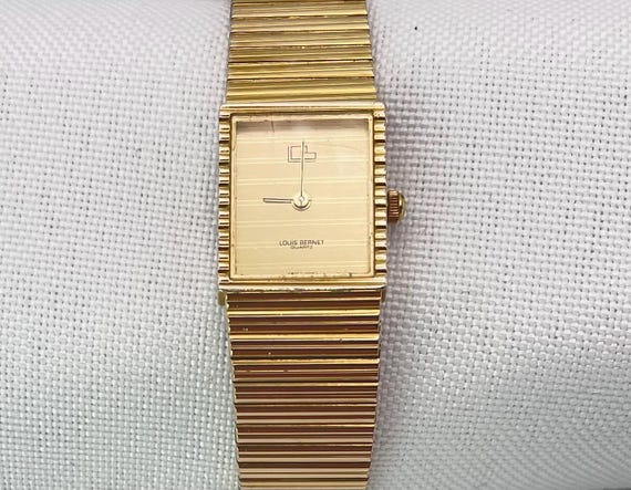 1990s Vintage Swiss LOUIS BERNET Quartz WristWatch Go… - Gem