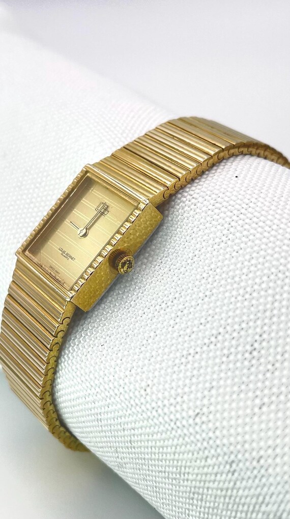 1990s Vintage Swiss LOUIS BERNET Quartz WristWatch Go… - Gem