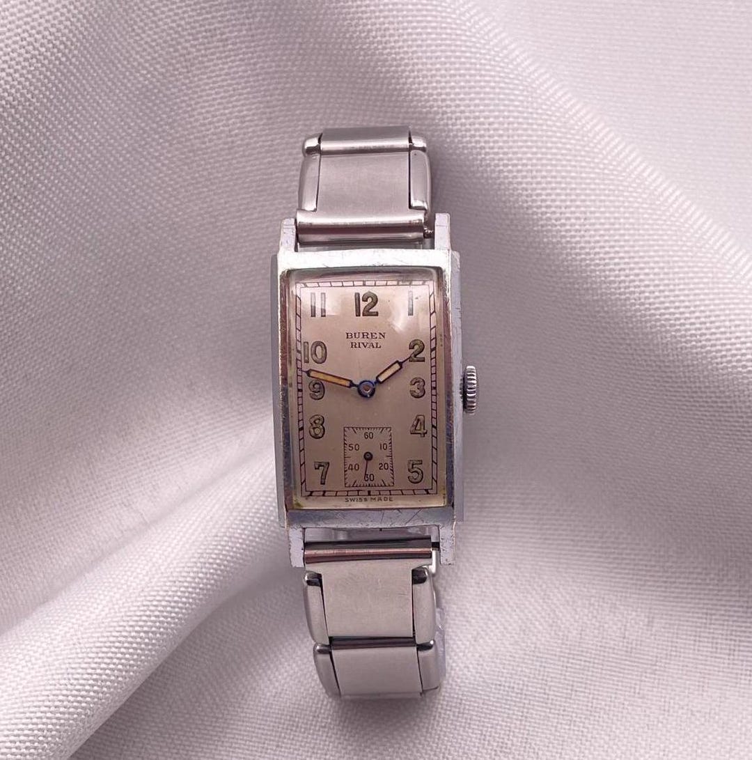1930s Vintage Ladies BUREN RIVAL Wristwatch 15 Jewel Manual Wind Silver ...