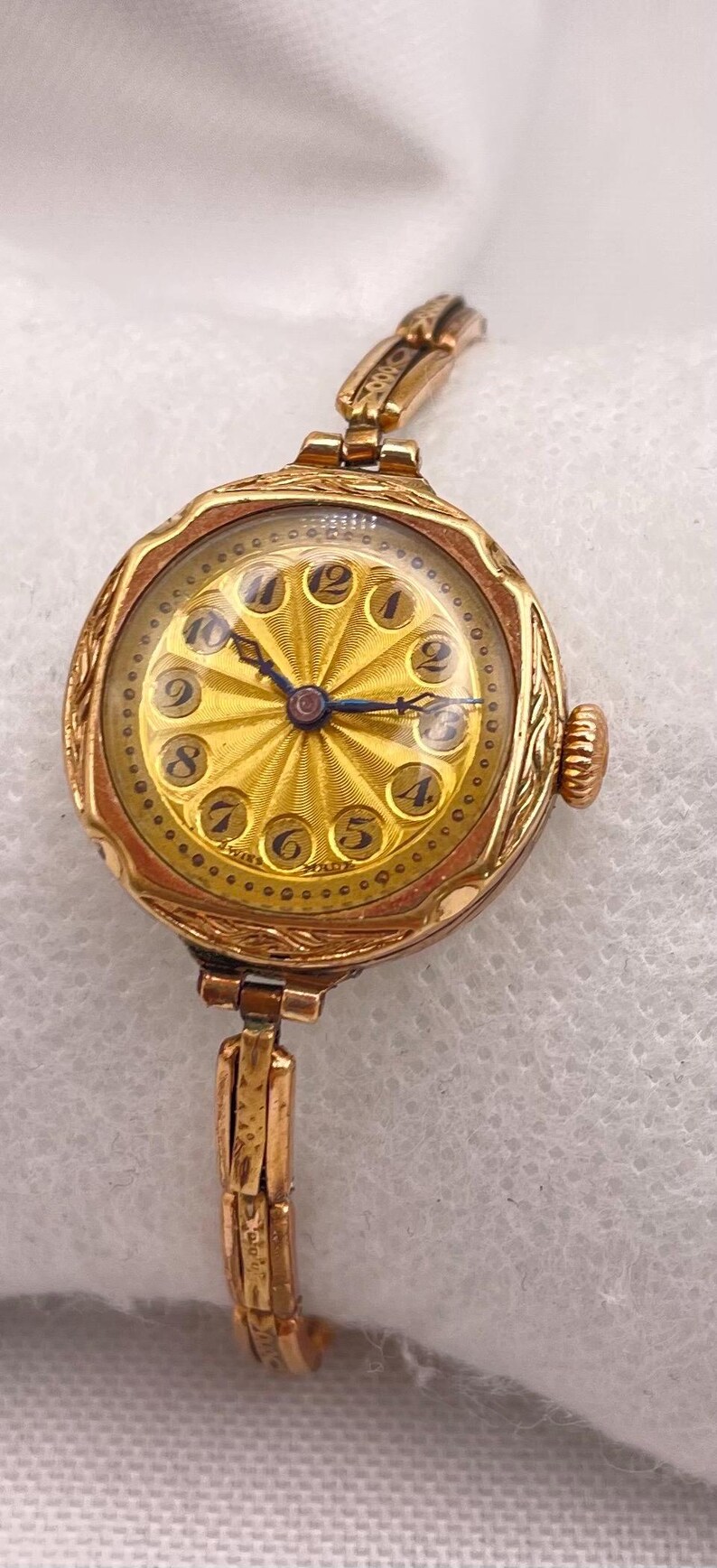 Rare 1920s Vintage Ladies Yellow Gold Plated Cocktail Wristwatch ...
