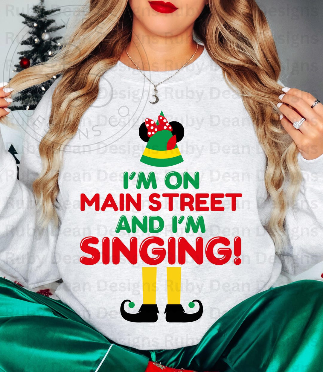 I'm on Main Street and I'm Singing Minnie Elf PNG Digital Download ...
