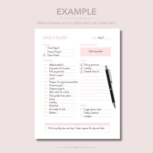 Editable Daily Planner, Printable, Daily to Do List, Task List, Daily ...