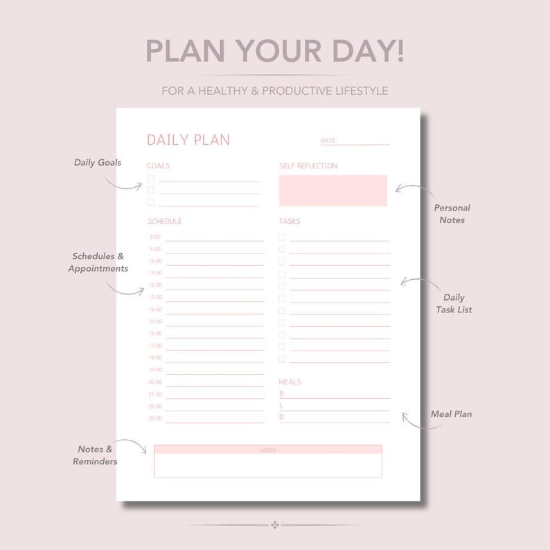 Editable Daily Planner, Printable, Daily to Do List, Task List, Daily ...