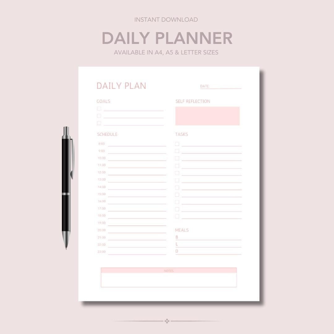 Editable Daily Planner, Printable, Daily to Do List, Task List, Daily ...