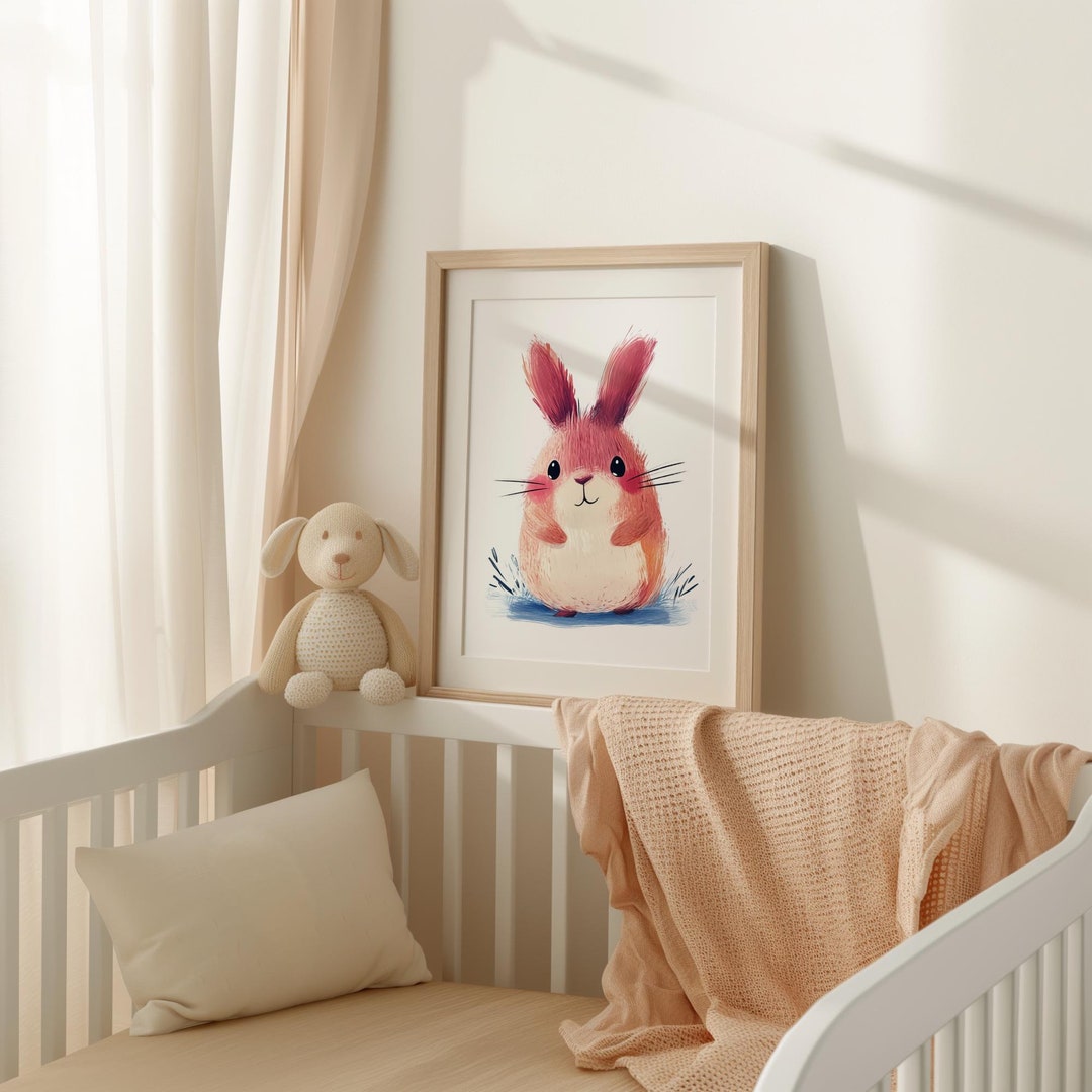 Rabbit Print, Nursery Wall Art, Rabbit Nursery Print, Rabbit Kids ...