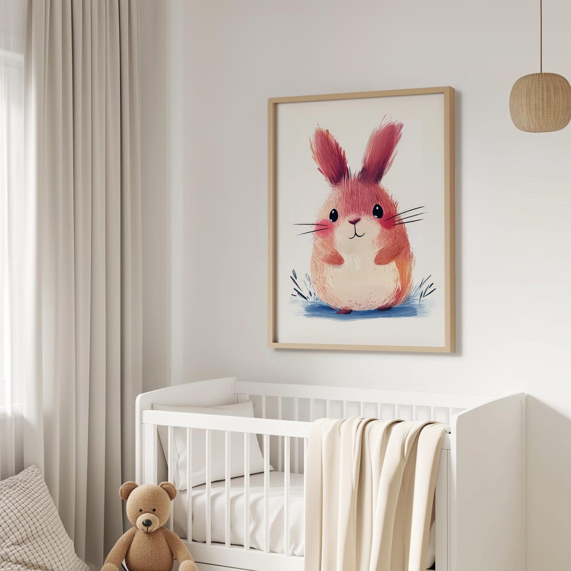Rabbit Print, Nursery Wall Art, Rabbit Nursery Print, Rabbit Kids ...