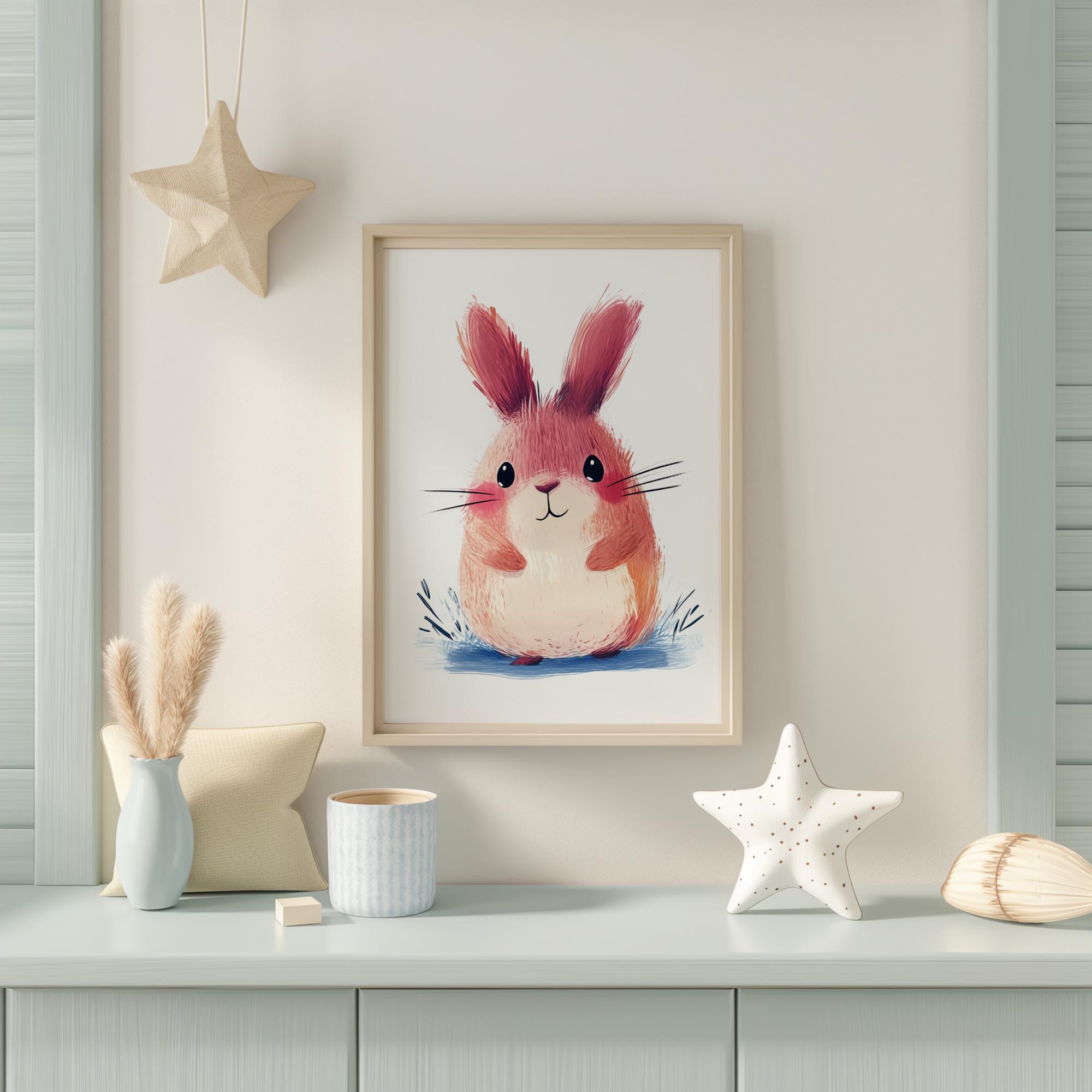 Rabbit Print, Nursery Wall Art, Rabbit Nursery Print, Rabbit Kids ...