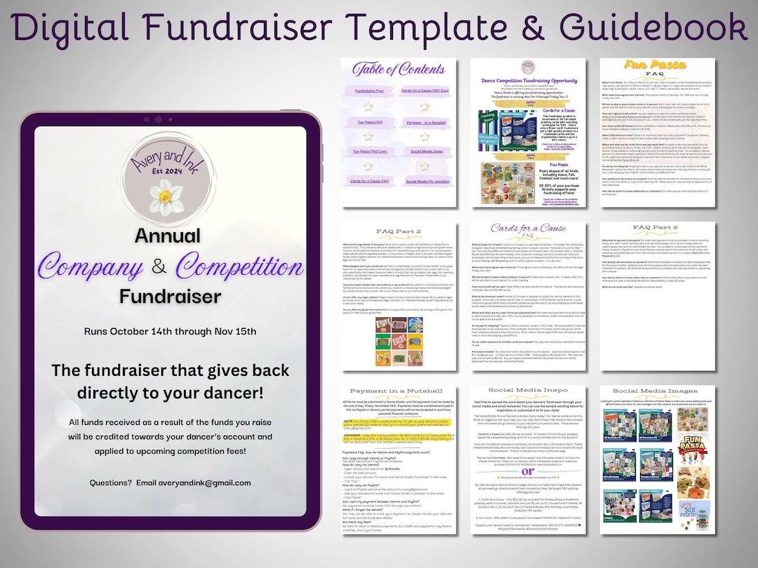 Dance Fundraiser Kit and Template - Digital Download and Easy to Use ...