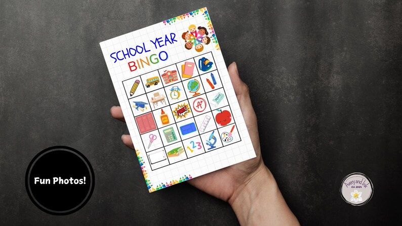 School Bingo Game for Kids, Digital Printable Cards, Instant Download ...