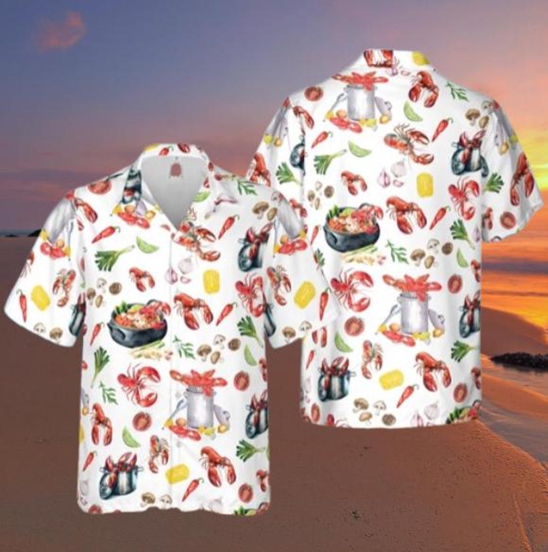 Crawfish Boil Hawaiian Shirt, Funny Crawfish Boil Party Button up Shirt ...