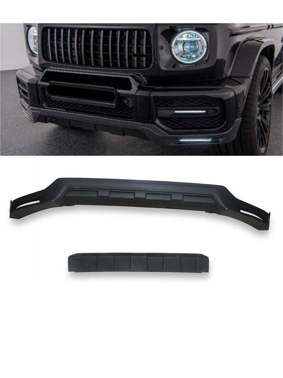 W463A Fiberglass BRABUS Style Front Lip Spoiler With LED for G63 AMG ...