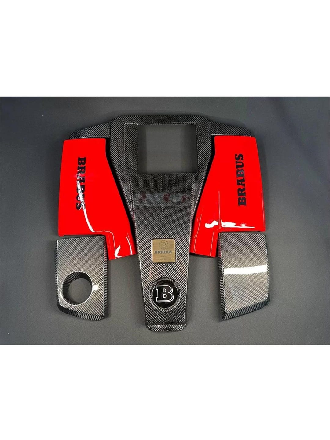 Carbon Fiber AMG Engine Cover With Style Red Brabus Engine Air Filter ...